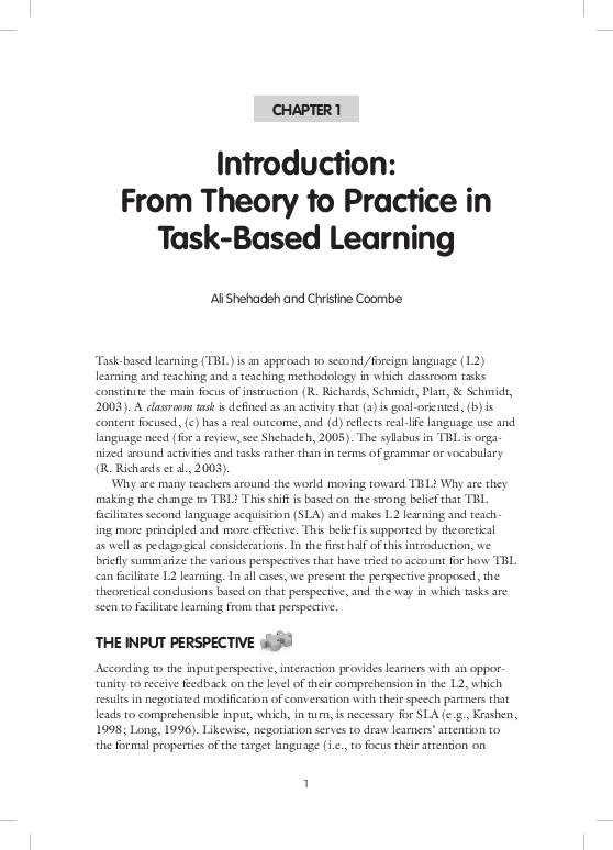(PDF) Chapter 1 Introduction : From theory to practice in task-Based ...