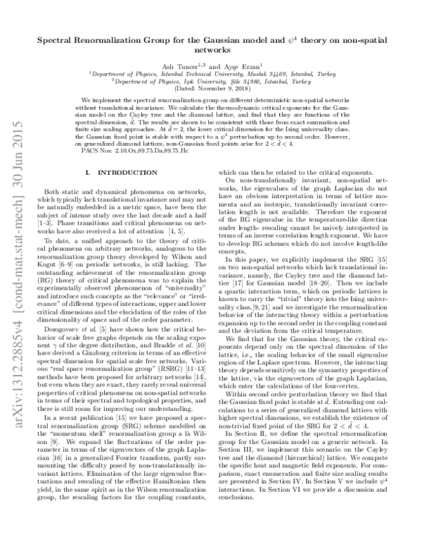 (PDF) Spectral Renormalization Group for the Gaussian Model