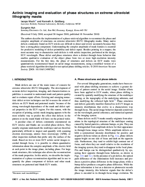(PDF) Actinic imaging and evaluation of phase structures on extreme ...
