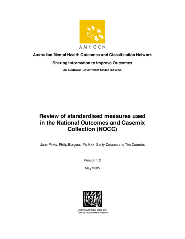 (PDF) Review of standardised measures used in the National Outcomes and ...