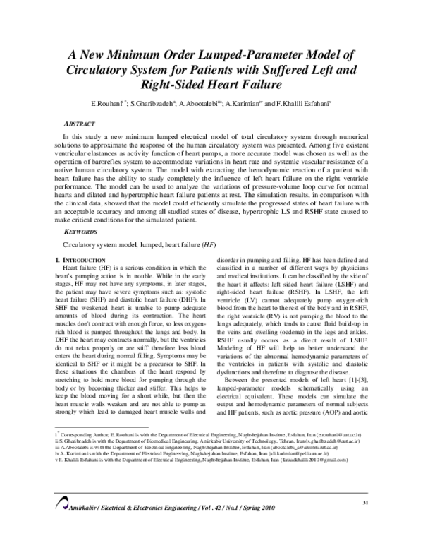 (PDF) A New Minimum Order Lumped-Parameter Model of Circulatory System ...