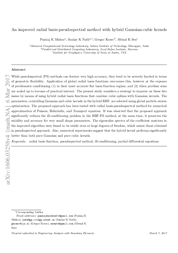 (PDF) An improved radial basis-pseudospectral method with hybrid Gaussian-cubic kernels