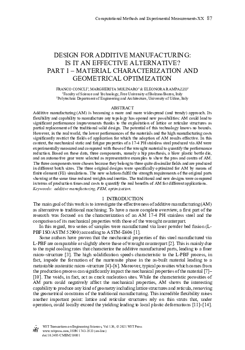 (PDF) Design for Additive Manufacturing: Is It an Effective Alternative ...