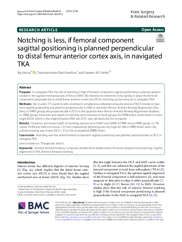(PDF) Notching is less, if femoral component sagittal positioning is ...
