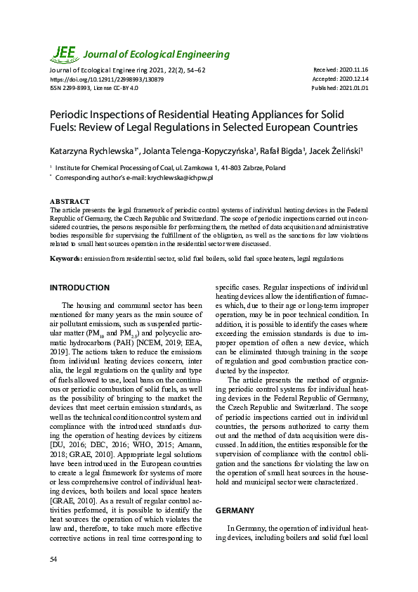 (PDF) Periodic Inspections of Residential Heating Appliances for Solid ...