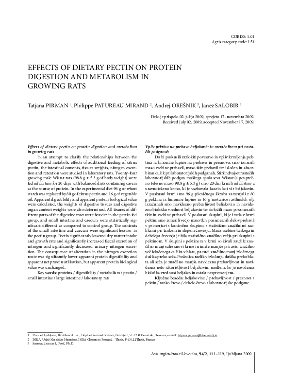 (PDF) Effects of dietary pectin on protein digestion and metabolism in ...