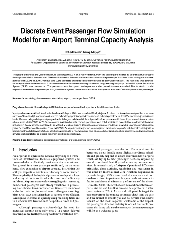 (PDF) Discrete Event Passenger Flow Simulation Model for an Airport ...