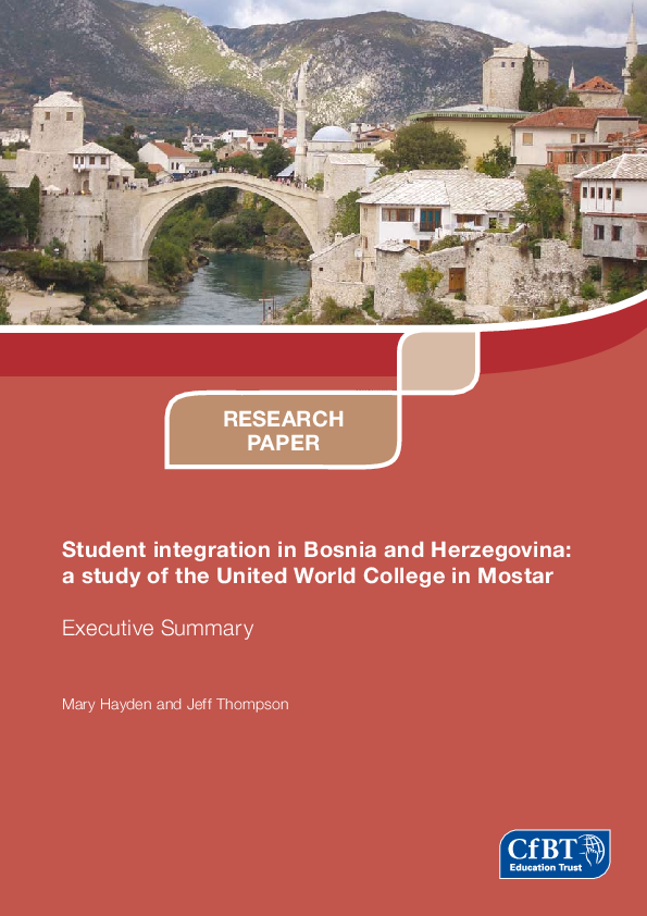 (PDF) Student integration in Bosnia and Herzegovina: a study of the ...