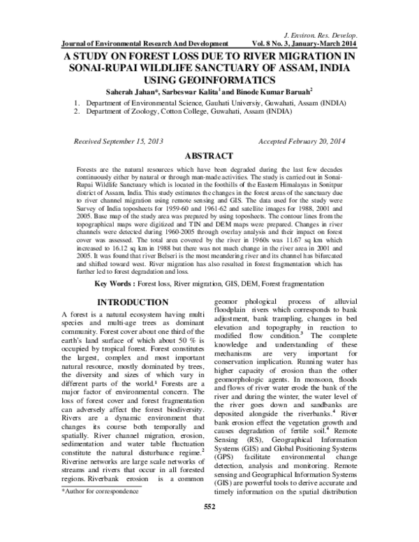 (PDF) A Study on Forest Loss Due to River Migration in Sonai-Rupai ...