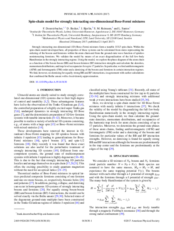 (PDF) Spin-chain model for strongly interacting one-dimensional Bose ...