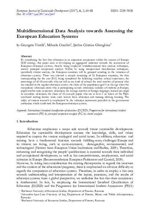 (PDF) Multidimensional Data Analysis towards Assessing the European Education Systems