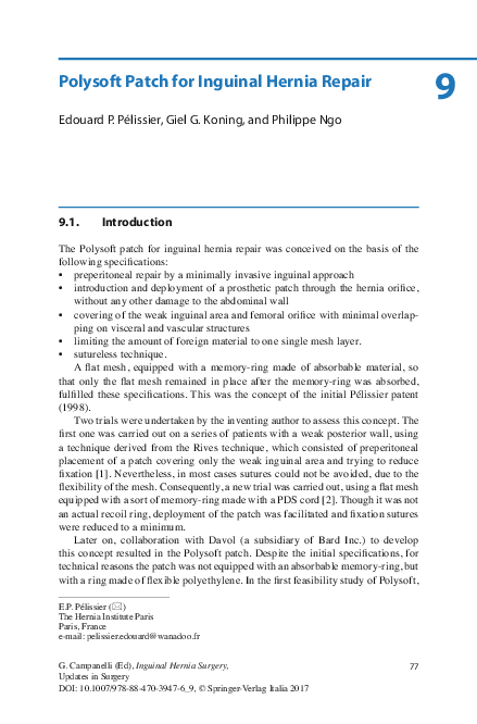 (PDF) Polysoft Patch for Inguinal Hernia Repair