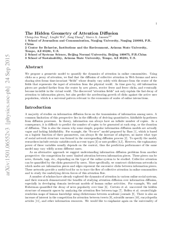 (PDF) The Hidden Geometry of Attention Diffusion