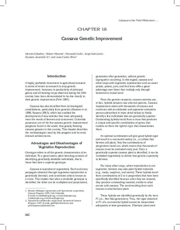 (PDF) Cassava genetic improvement