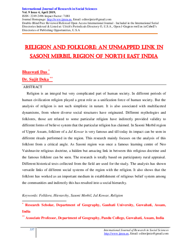 (PDF) Religion and Folklore: An Unmapped Link in Sasoni Merbil Region ...
