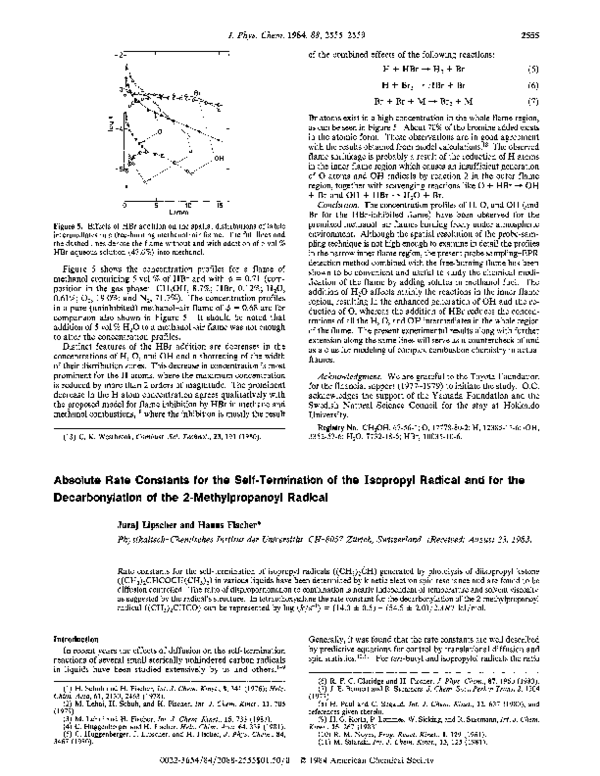 (PDF) Absolute rate constants for the self-termination of the isopropyl ...