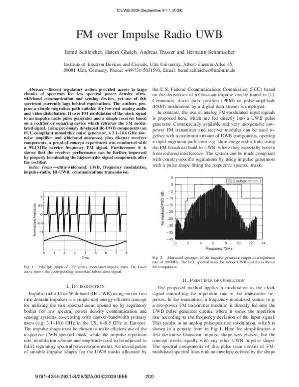 (PDF) FM over impulse radio UWB