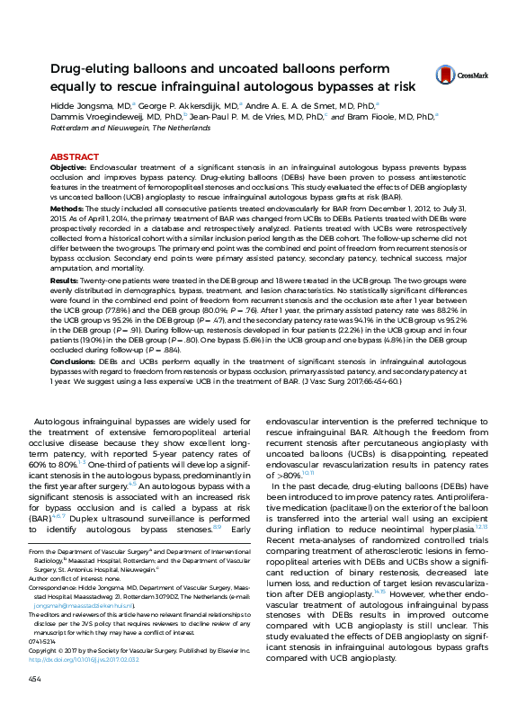 (PDF) Drug-eluting balloons and uncoated balloons perform equally to ...