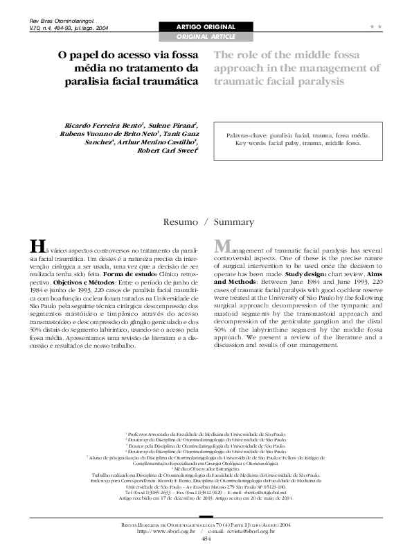(PDF) O papel do acesso via fossa média no tratamento da paralisia ...