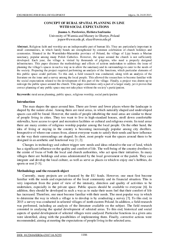 (PDF) Concept of rural spatial planning in line with social expectations