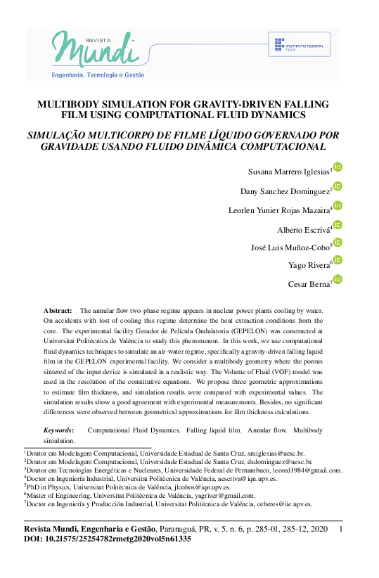 (PDF) Multibody Simulation for Gravity-Driven Falling Film Using Computational Fluid Dynamics