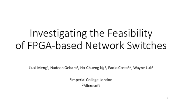 (PDF) Investigating the Feasibility of FPGA-based Network Switches