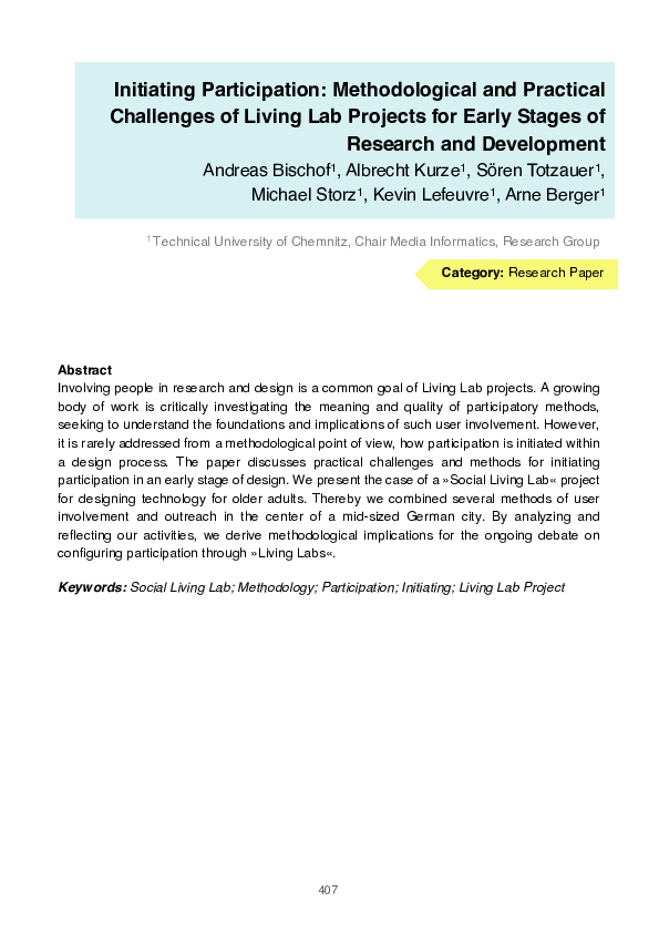 (PDF) Initiating Participation: Methodological And Practical Challenges ...