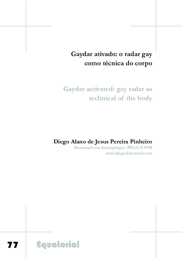 (PDF) Gaydar ativado: o radar gay como técnica do corpo