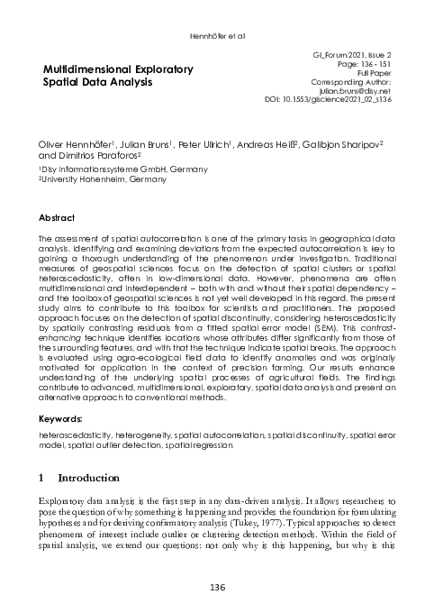 (PDF) Multidimensional Exploratory Spatial Data Analysis