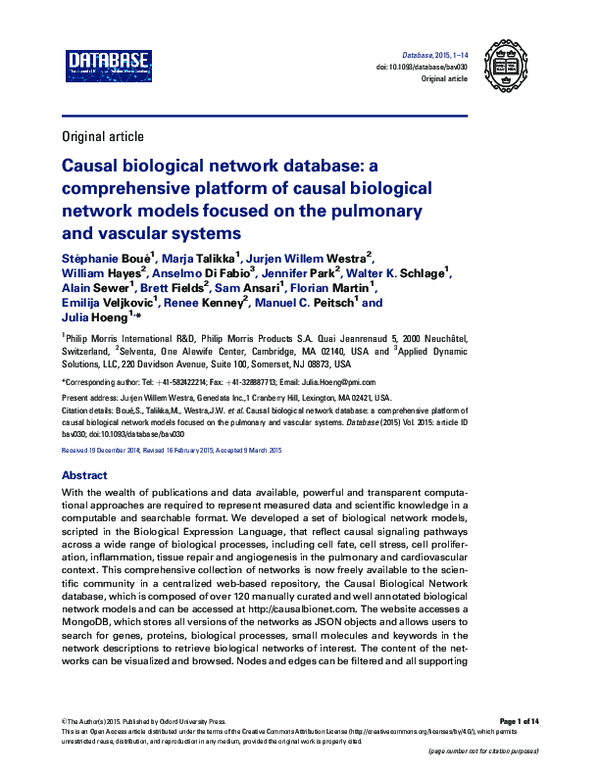 (PDF) Causal biological network database: a comprehensive platform of ...