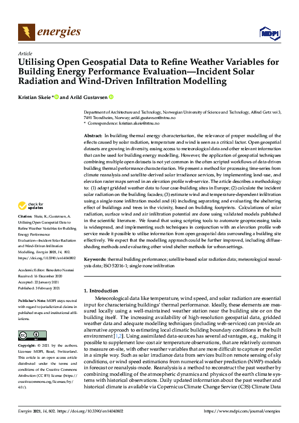 Pdf Utilising Open Geospatial Data To Refine Weather Variables For