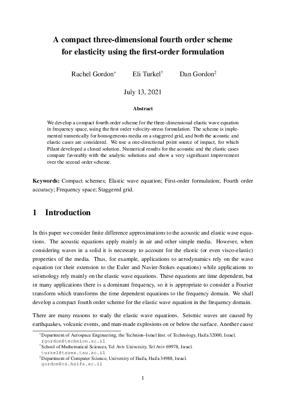Pdf Compact 3d Fourth Order Elasticity Scheme