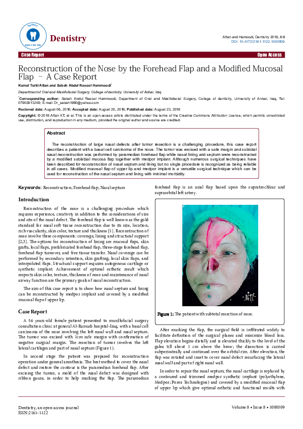 (PDF) Reconstruction of the Nose by the Forehead Flap and a Modified ...