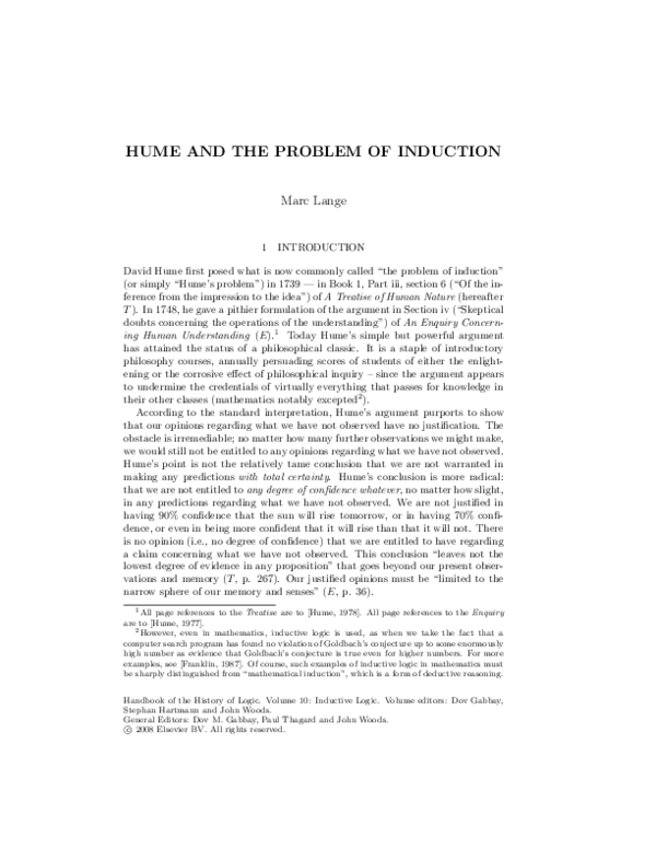 (PDF) Hume and the problem of induction
