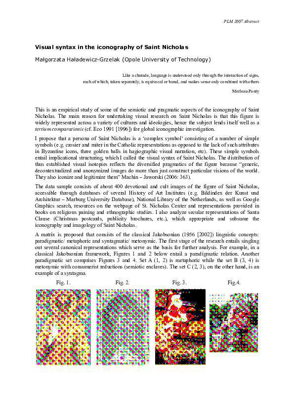 (PDF) Visual syntax in the iconography of Saint