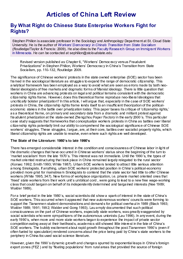 (PDF) Articles of China Left Review