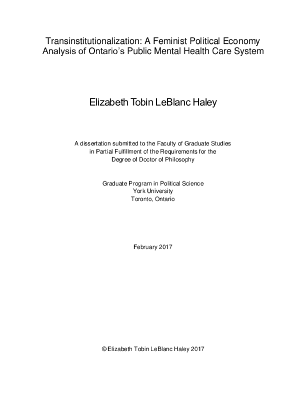 (PDF) Transinstitutionalization: A Feminist Political Economy Analysis ...
