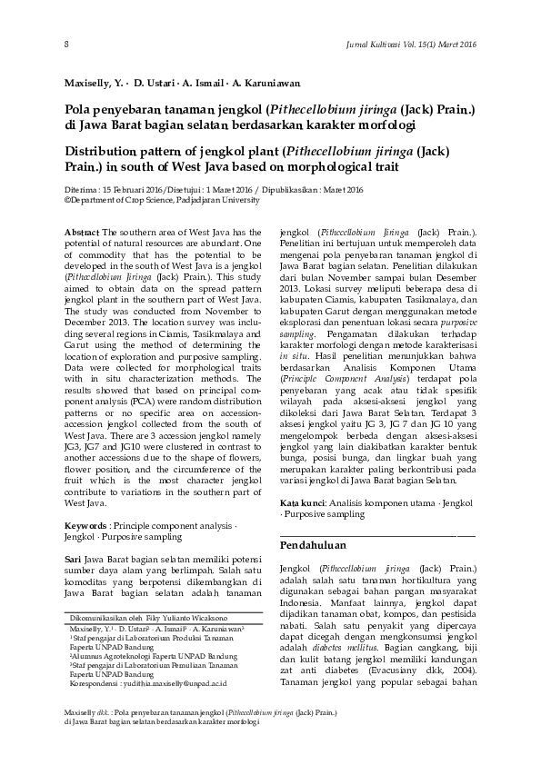 (PDF) Pola penyebaran tanaman jengkol (Pithecellobium jiringa (Jack ...