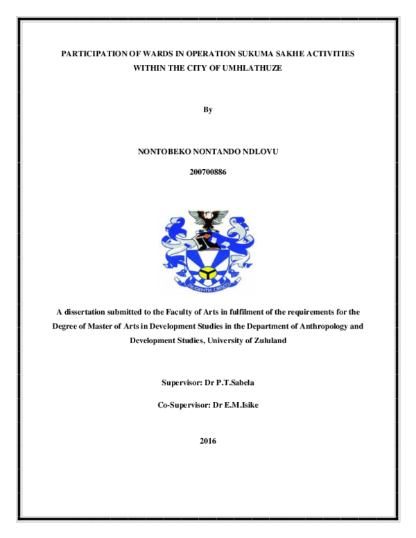 (PDF) Participation of wards in Operation Sukuma Sakhe activities ...