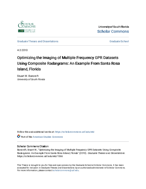 (PDF) Optimizing the Imaging of Multiple Frequency GPR Datasets Using Composite Radargrams: An ...