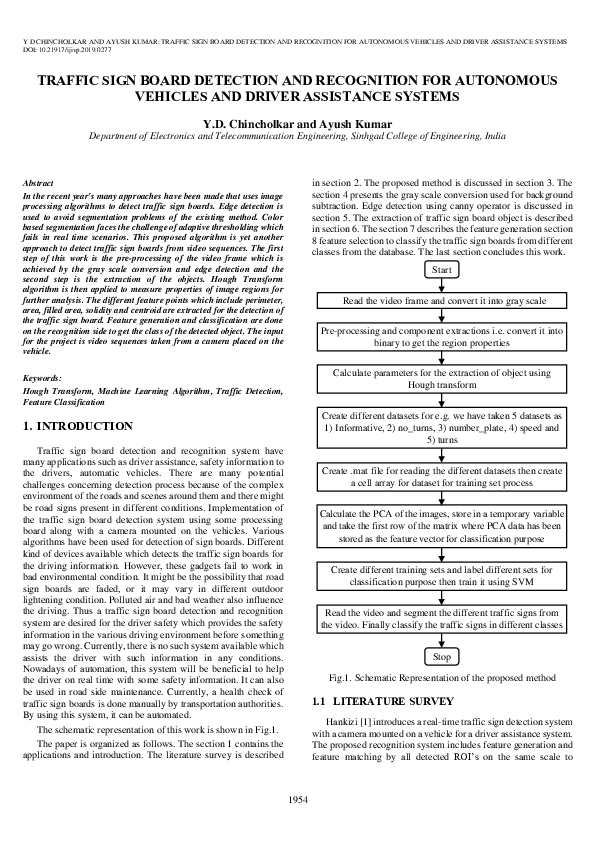 Pdf Traffic Sign Board Detection And Recognition For Autonomous Vehicles And Driver Assistance