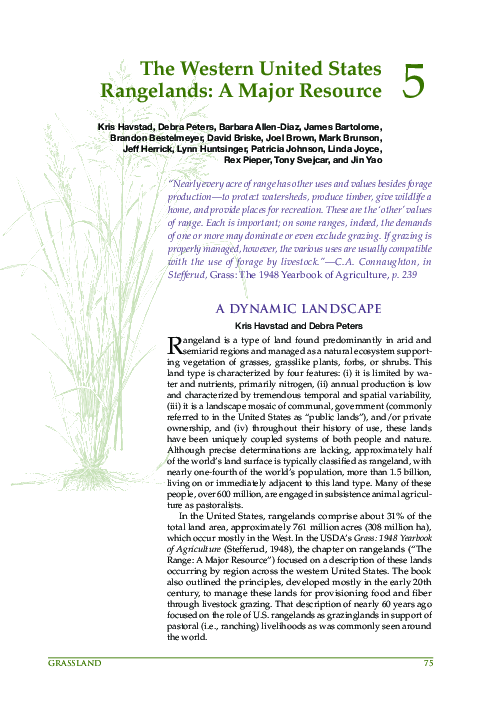 (PDF) The western United States rangelands: A major resource