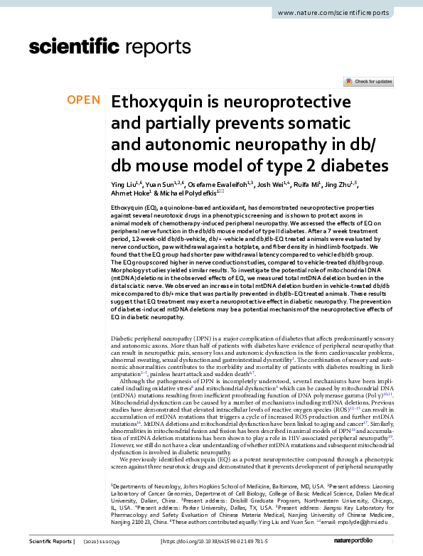 (PDF) Ethoxyquin is neuroprotective and partially prevents somatic and ...