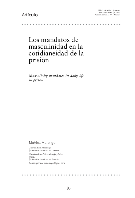 (PDF) Mandatos De Masculinidad en La Cotidianeidad De La Prisión