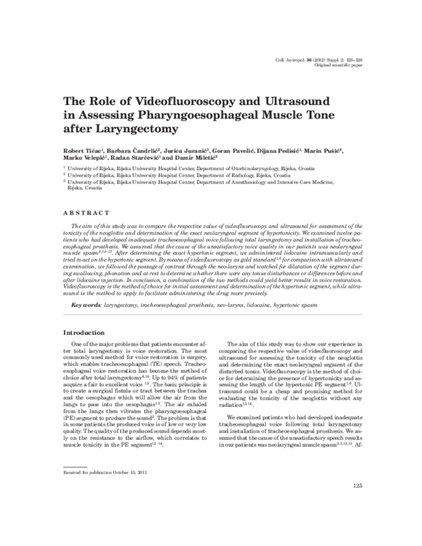 (PDF) The role of videofluoroscopy and ultrasound in assessing ...