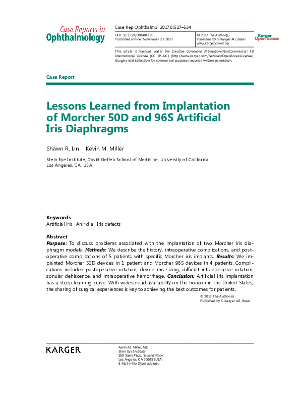 (PDF) Lessons Learned from Implantation of Morcher 50D and 96S ...