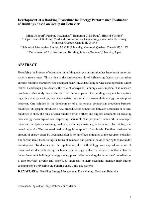 (PDF) Development of a Ranking Procedure for Energy Performance Evaluation of Buildings based on ...