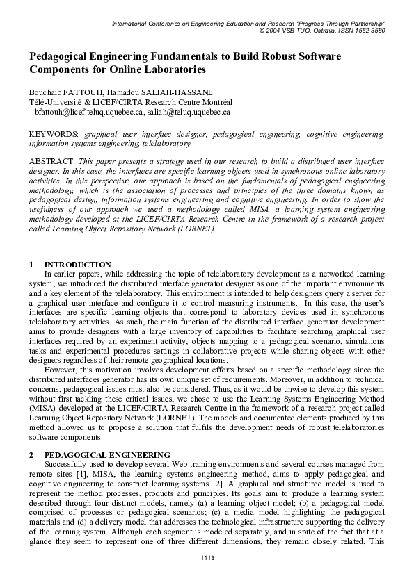 (PDF) Pedagogical Engineering Fundamentals to Build Robust Software ...