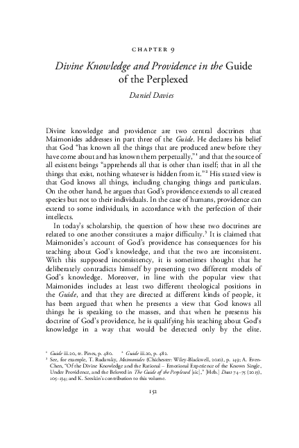 (PDF) Divine Knowledge and Providence in the Guide of the Perplexed