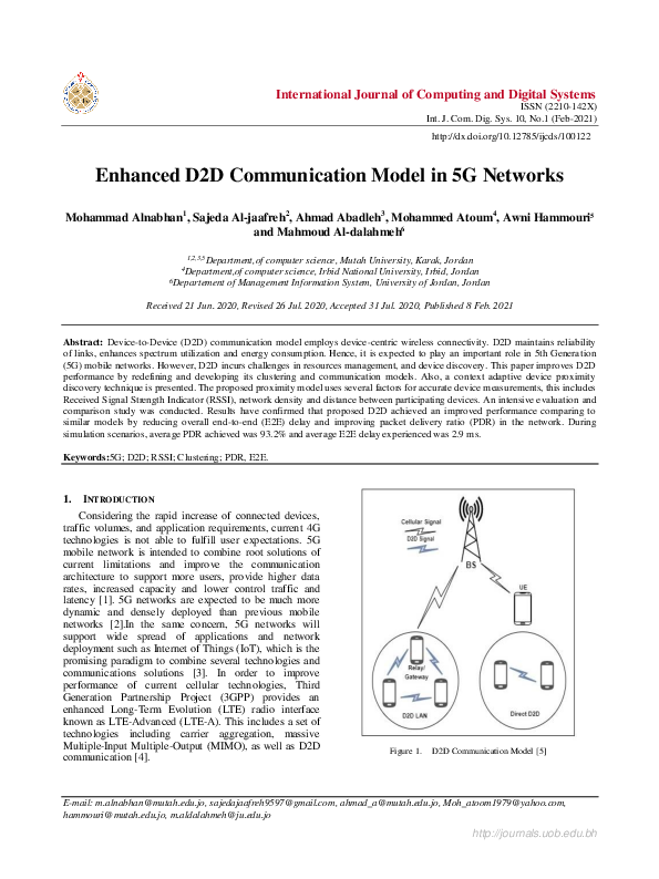 (PDF) Enhanced D2D Communication Model in 5G Networks